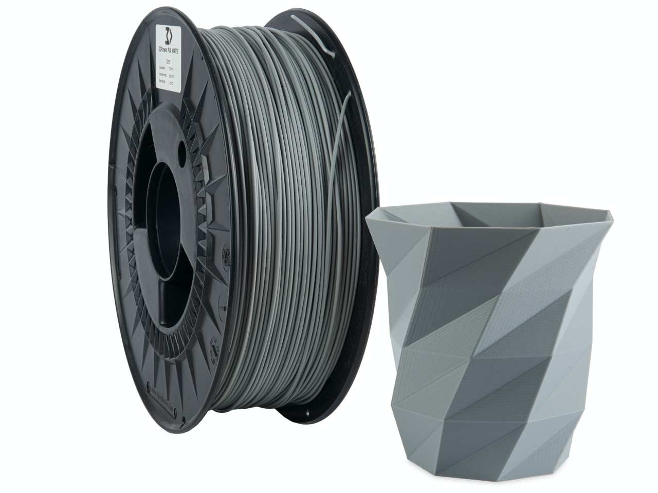 Filament 3DPower PLA MATTE 1.75mm Grey 1kg Grey | Filaments \ PLA \ PLA ...