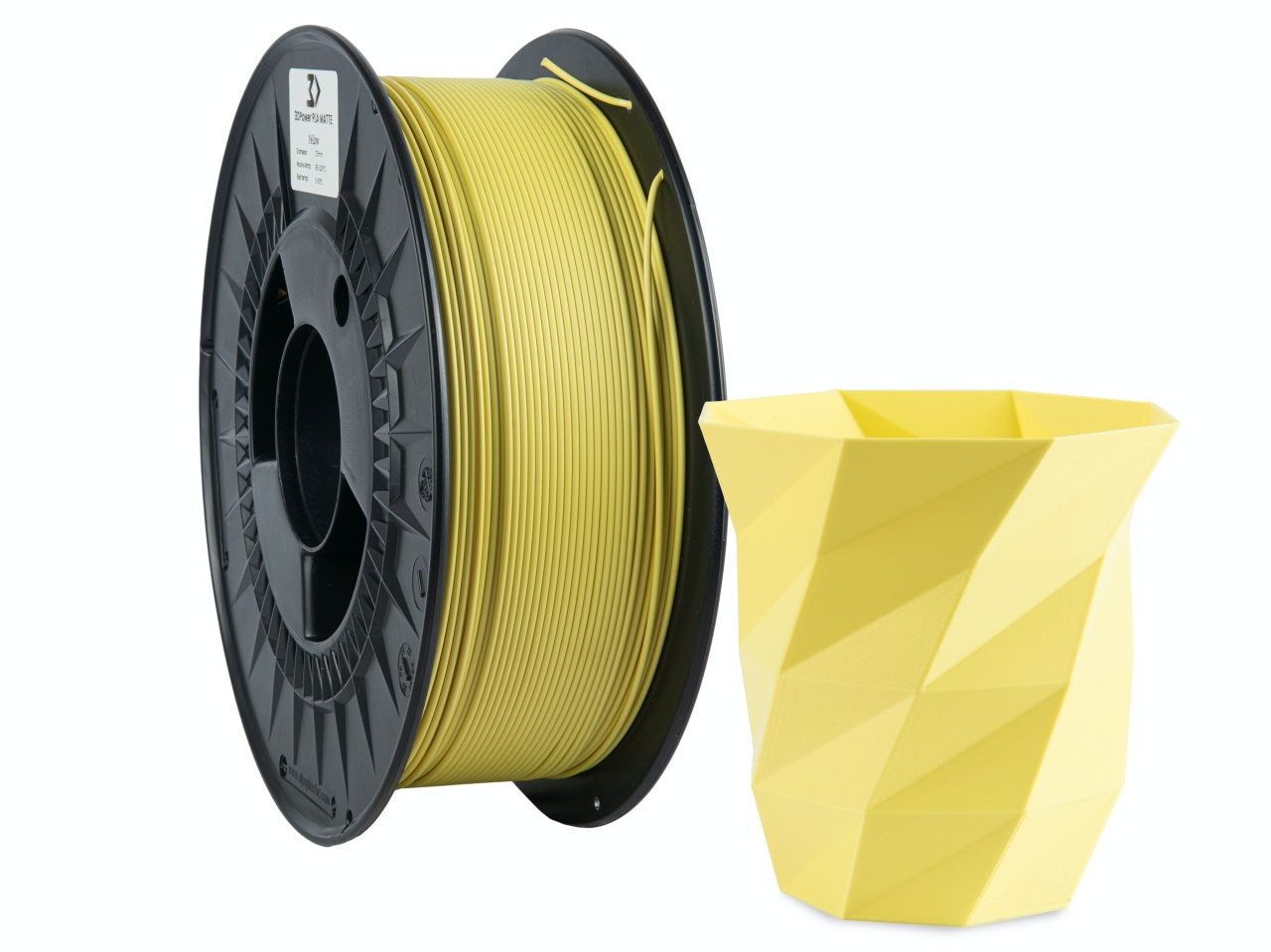 Filament 3DPower PLA MATTE 1.75mm Yellow 1kg Yellow | Filaments \ PLA ...